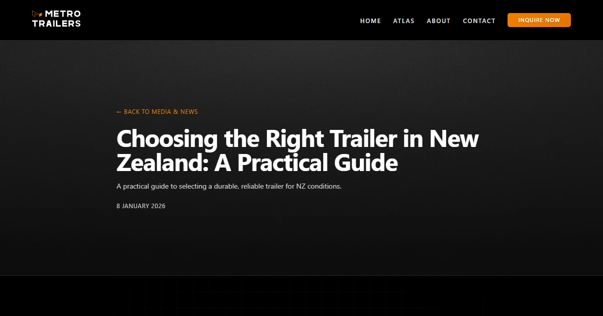 Choosing the Right Trailer in New Zealand: A Practical Guide | Metro ...